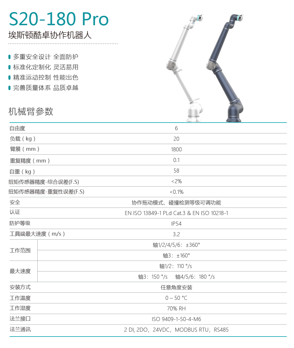 S20-180 Pro埃斯顿机器人 - 森索工控技术（苏州）有限公司